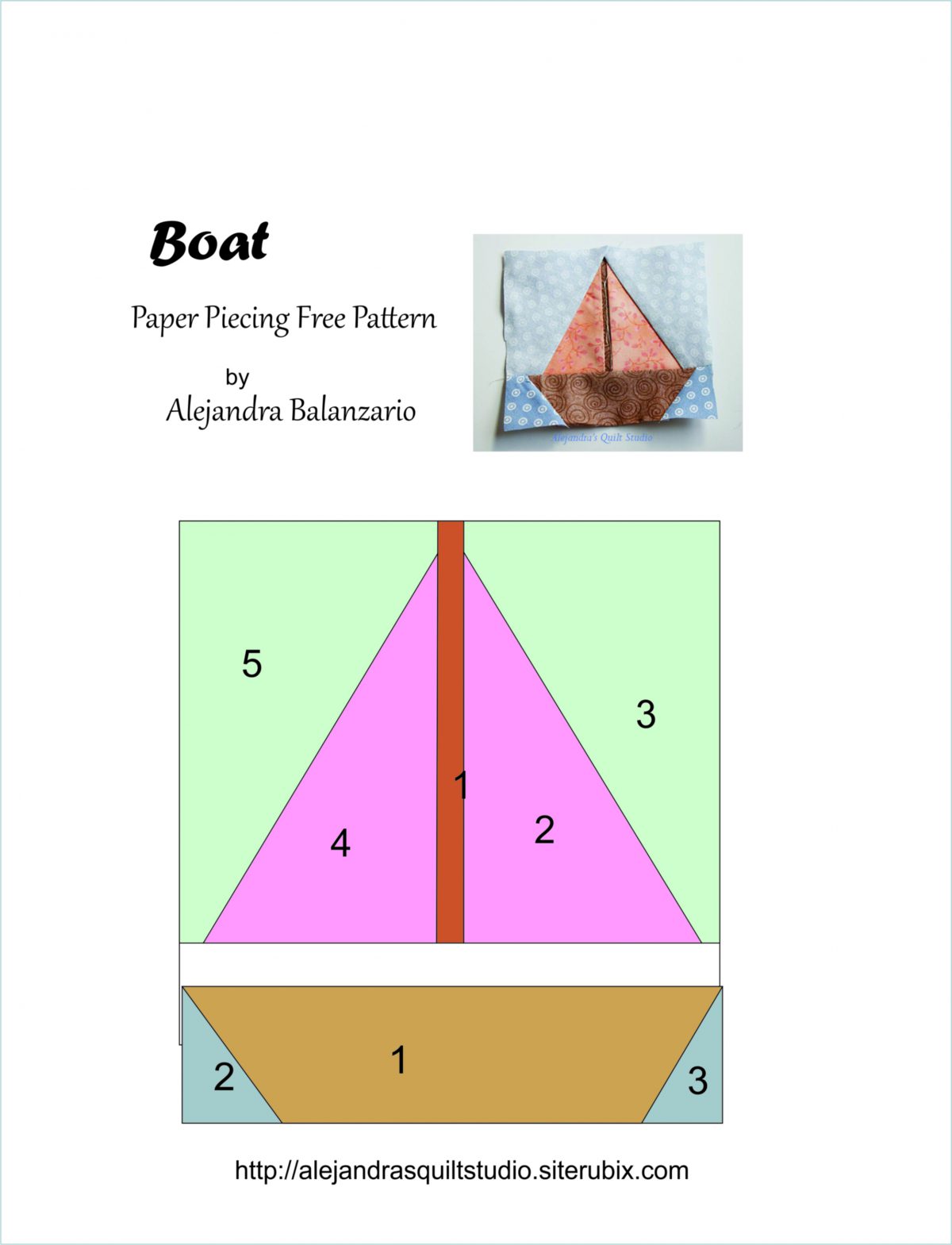 Boat PP pattern | Alejandra's Quilt Studio