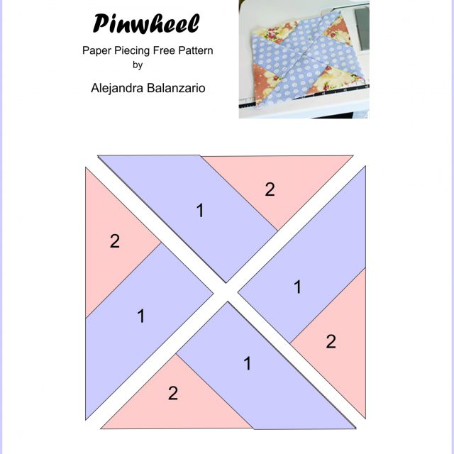 Paper Piecing Free Patterns: Heart 2 + Pinwheel | Alejandra's Quilt Studio