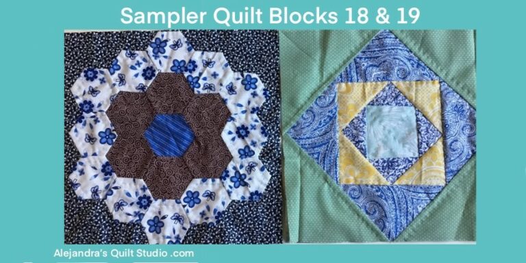 Sampler Quilt Blocks 18 & 19 | Alejandra's Quilt Studio