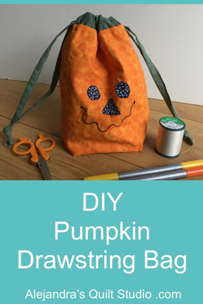 DIY Pumpkin Drawstring Bag | Alejandra's Quilt Studio