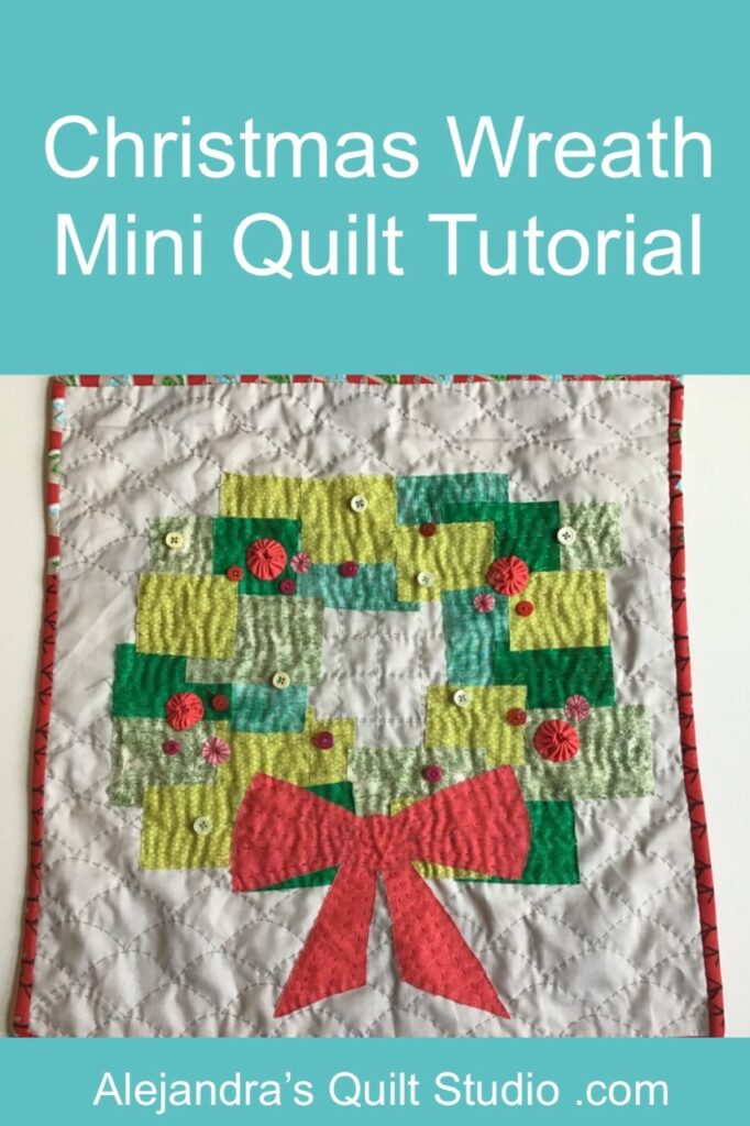Christmas Wreath Mini Quilt | Alejandra's Quilt Studio