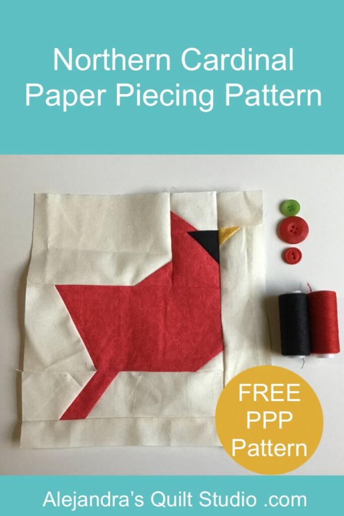 Northen Cardinal Paper Piecing Pattern (For Beginners) | Alejandra's ...